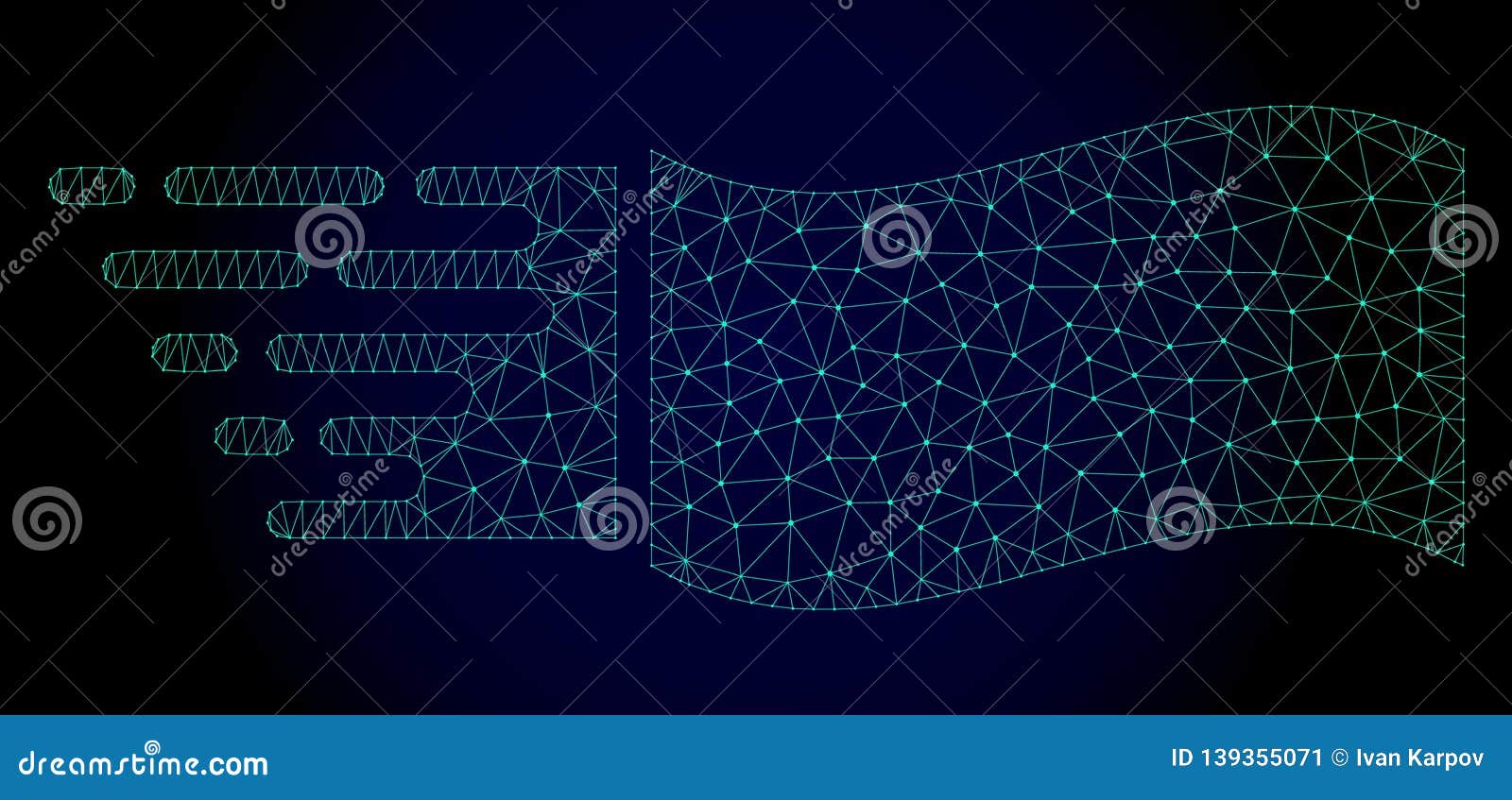 Flying Rectangle Polygonal Frame Vector Mesh with Fast Motion Effect ...