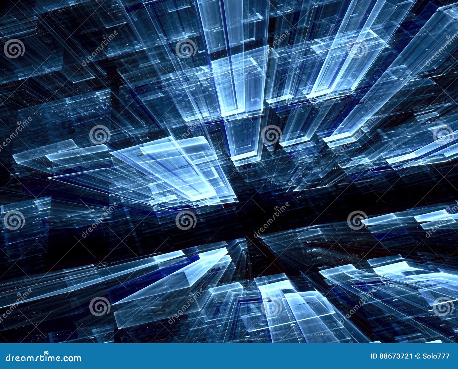 Flying Rectangles - Abstract Digitally Generated Image Stock Illustration - Illustration of ...