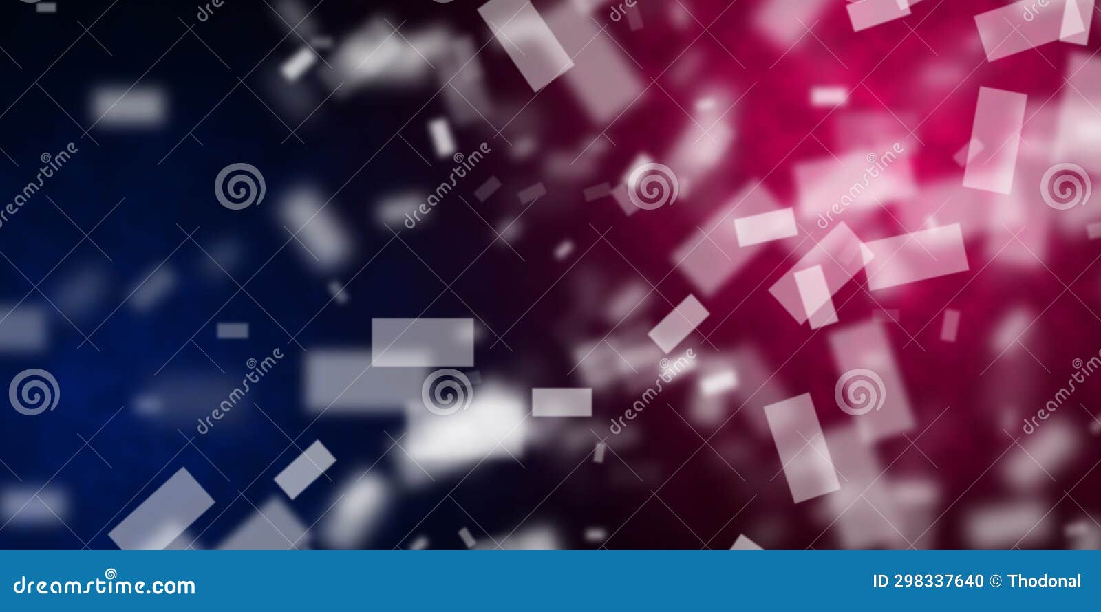 Abstract Dark Blue and Magenta Background with Flying Rectangular ...