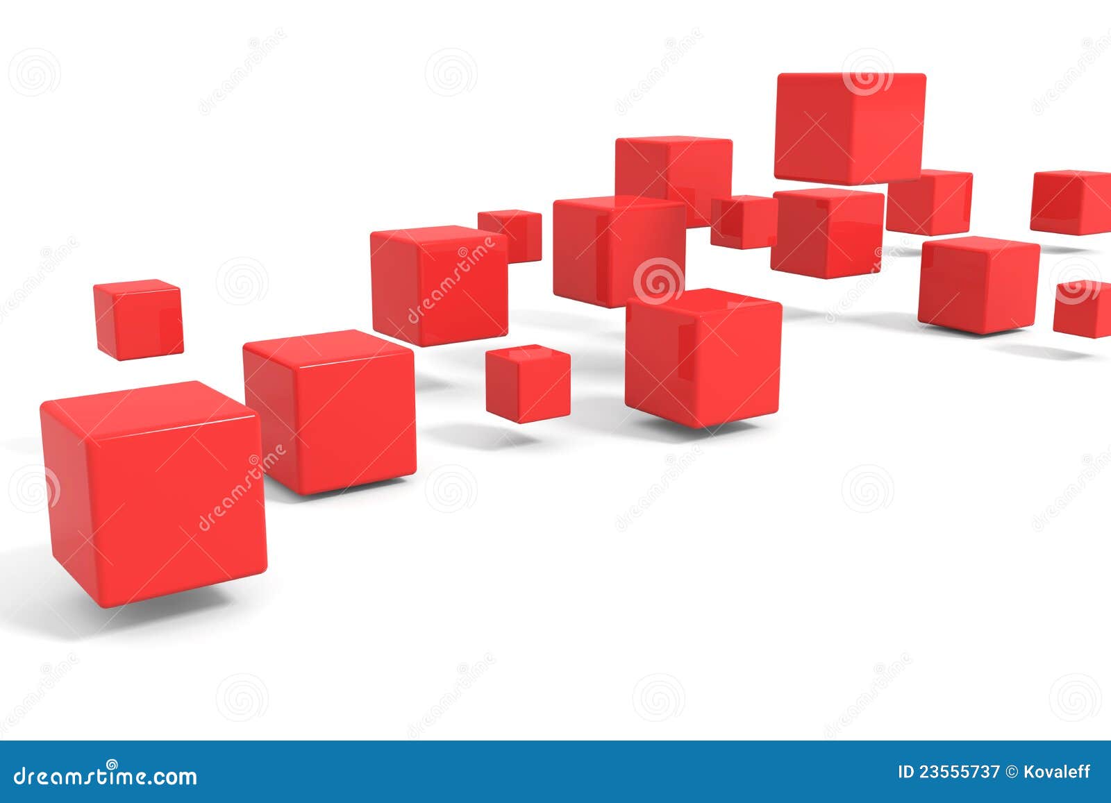Flying red cubes. stock illustration. Illustration of light - 23555737
