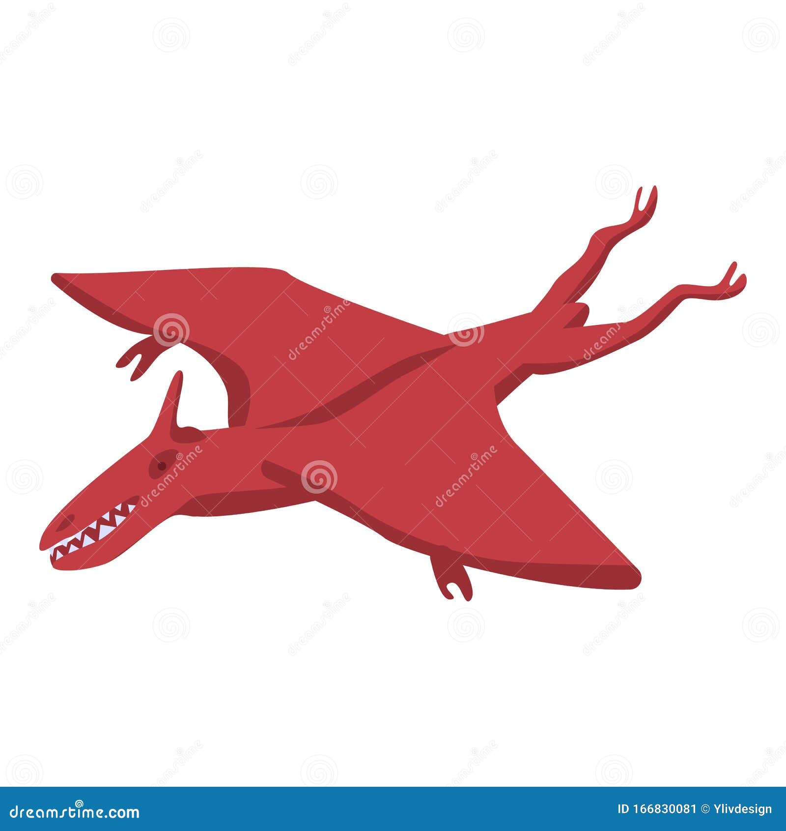 Flying Red Dinosaur Icon, Isometric Style Stock Vector - Illustration ...
