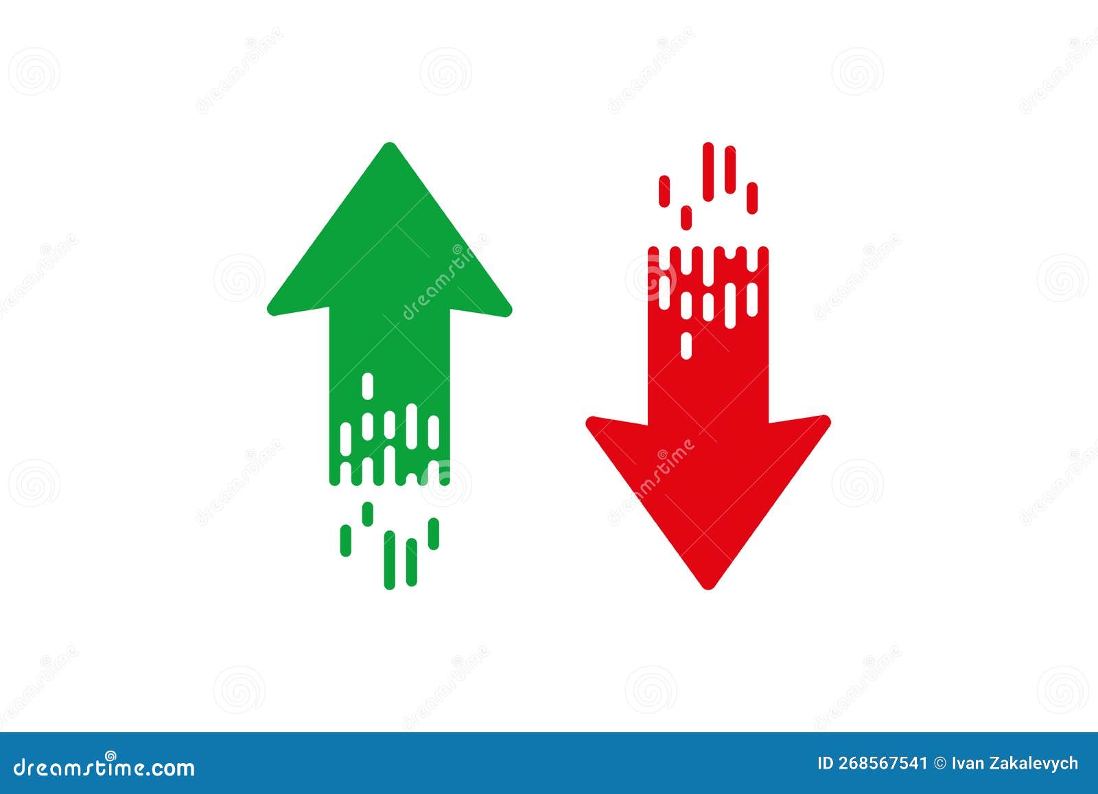 Flying Red Down, Green Up Arrows Icon. Pointer Vector Stock Vector ...