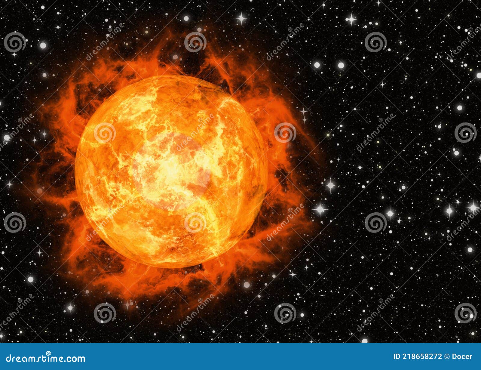 Flying Red-hot Fire Comet Against the Background of Stars Stock ...