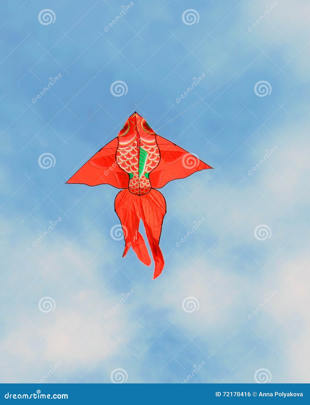 Flying red kite fish stock photo. Image of easy, object - 72170416