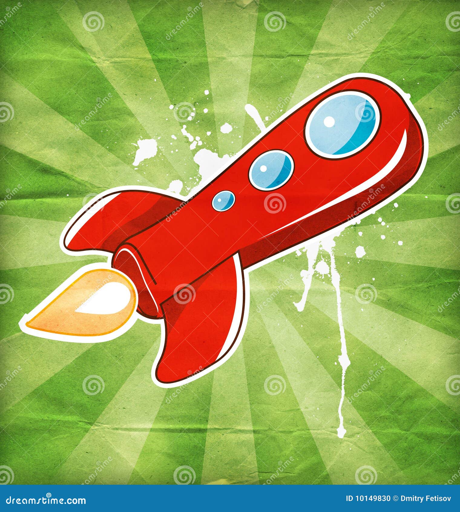 Flying the red rocket stock illustration. Illustration of bomber - 10149830