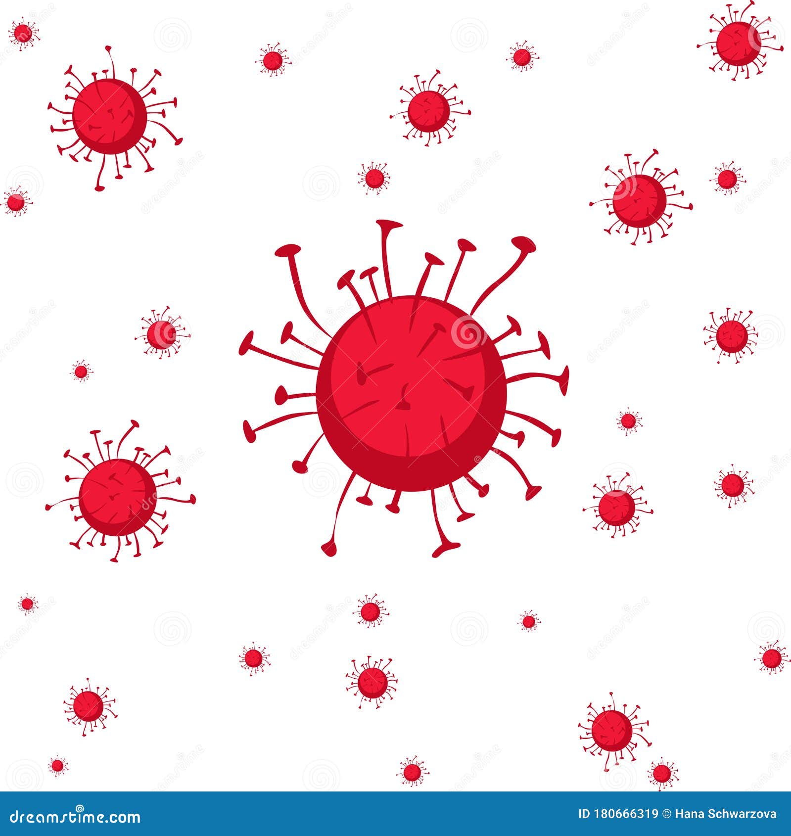 Flying Red Virus - Vector Illustration Stock Vector - Illustration of ...