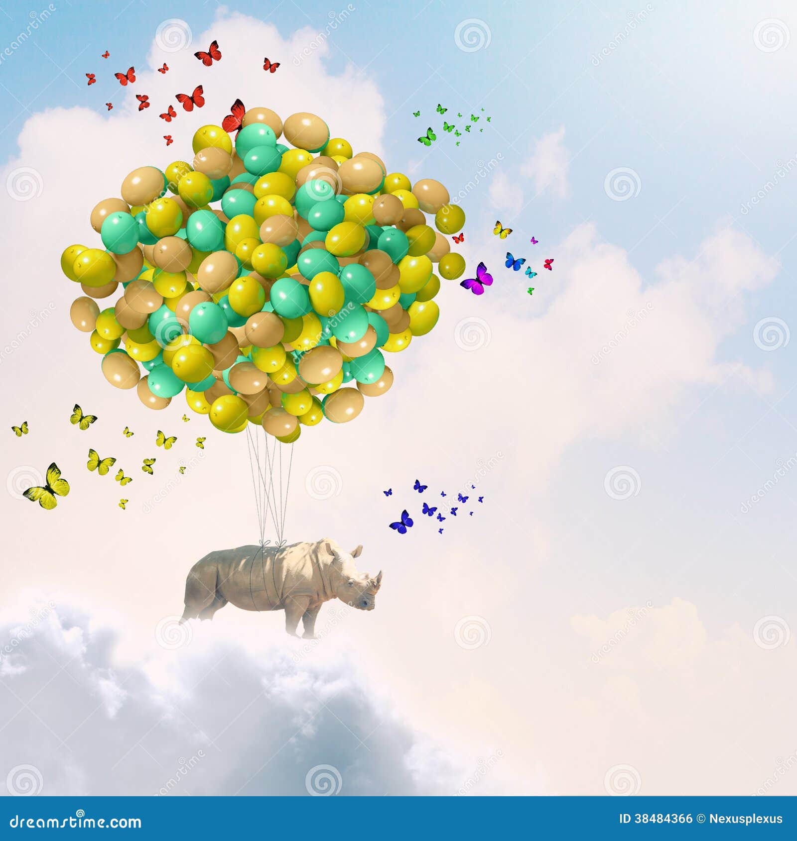 Flying rhino stock photo. Image of incentive, goal, aspiration - 38484366