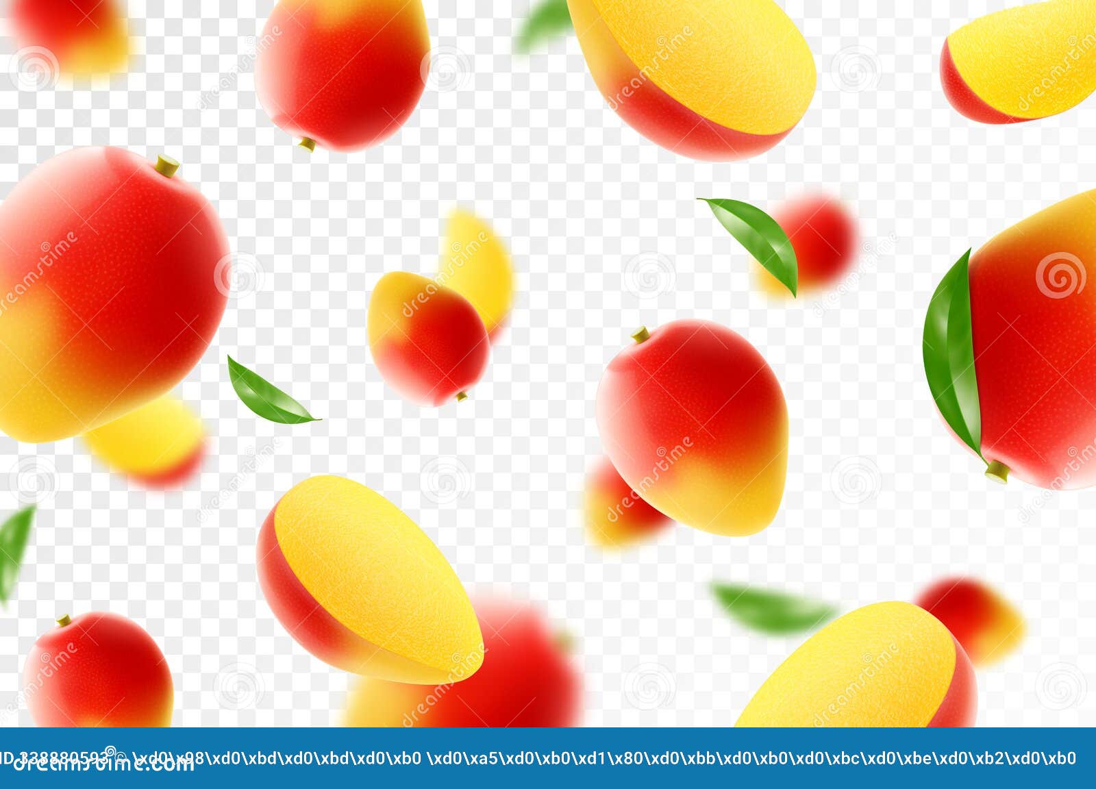 Flying Ripe Mango. Bright Advertising Background Falling Juicy Fruit ...