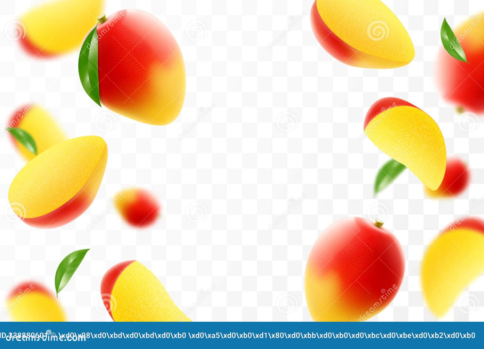 Flying Ripe Mango. Bright Advertising Background Falling Juicy Fruit ...