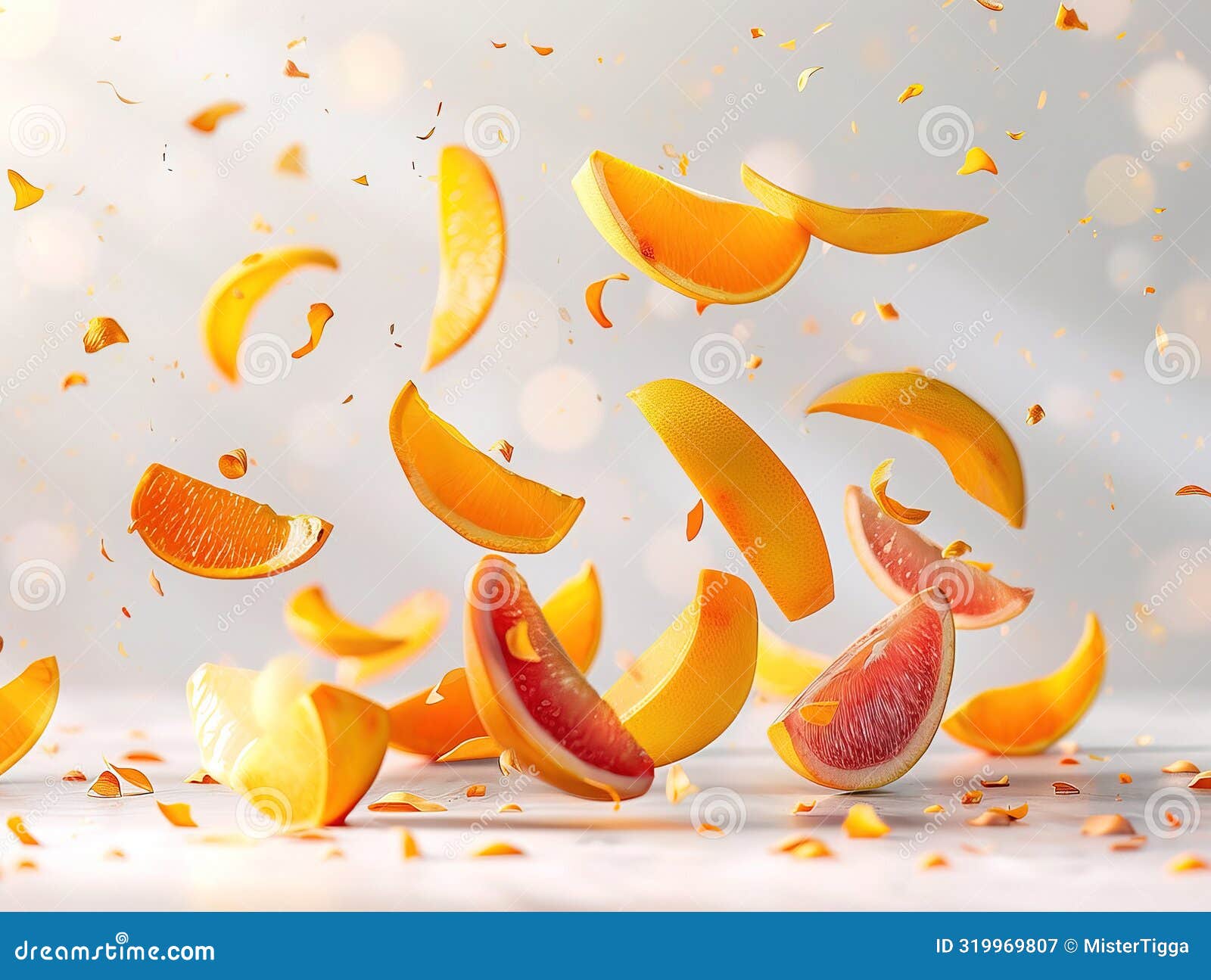 Flying Ripe Mango with Green Leaves Isolated on White Background. Mango ...