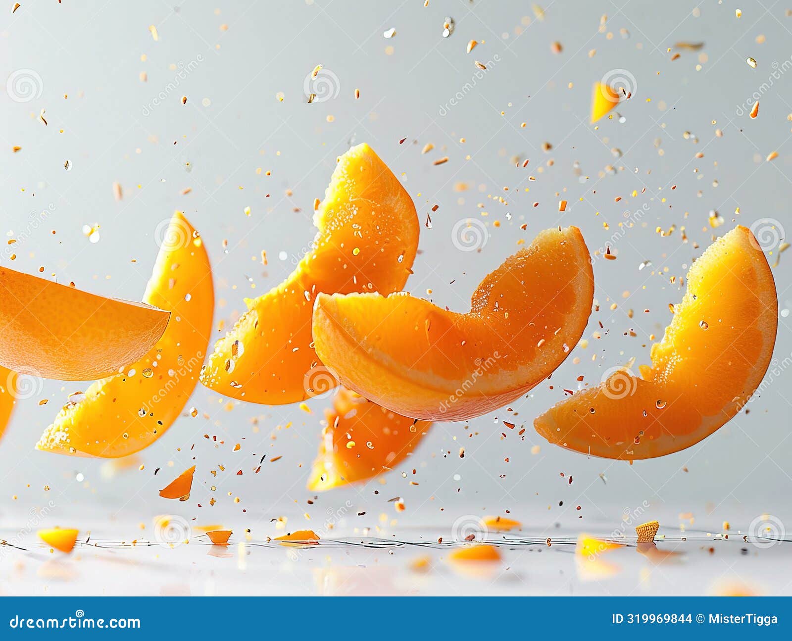 Flying Ripe Mango with Green Leaves Isolated on White Background. Mango ...