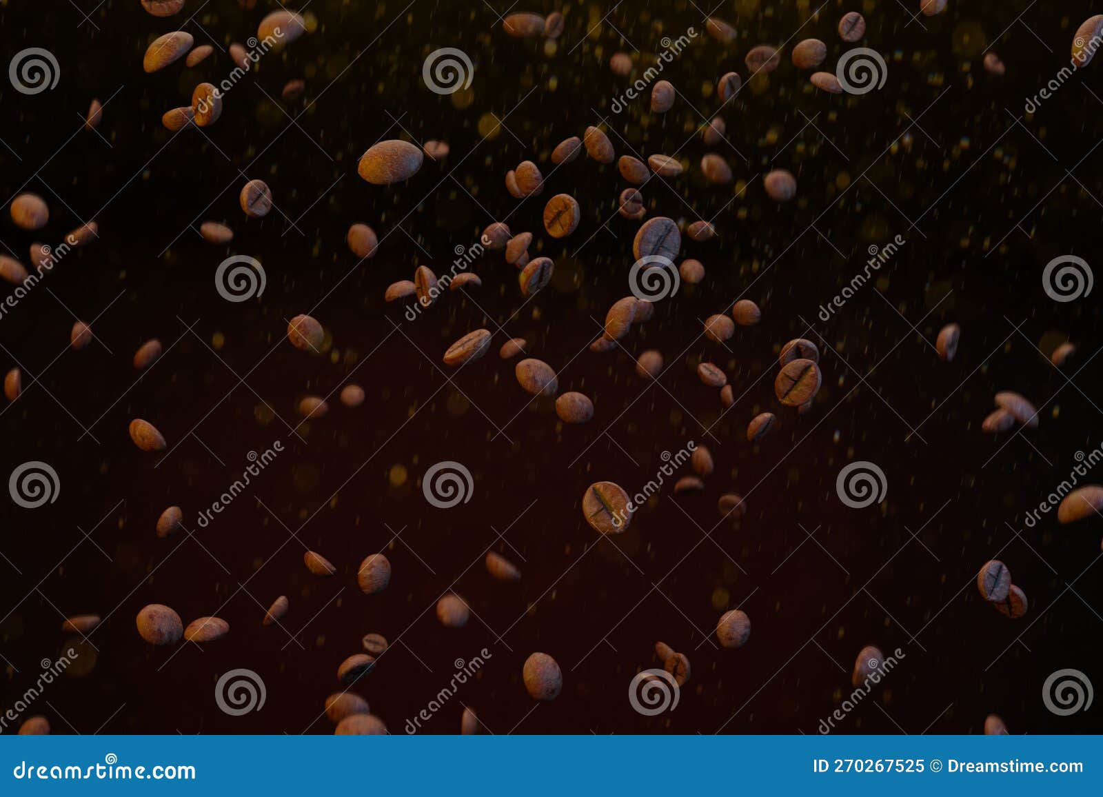 Flying Roasted Coffee Beans Drop in the Air ,isolated on Black ...