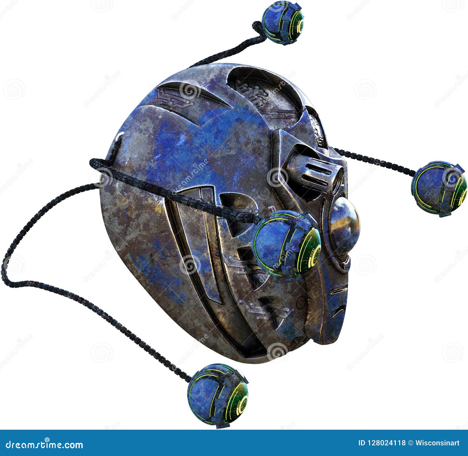 Flying Robot Drone, Technology, Isolated Stock Photo - Illustration of ...