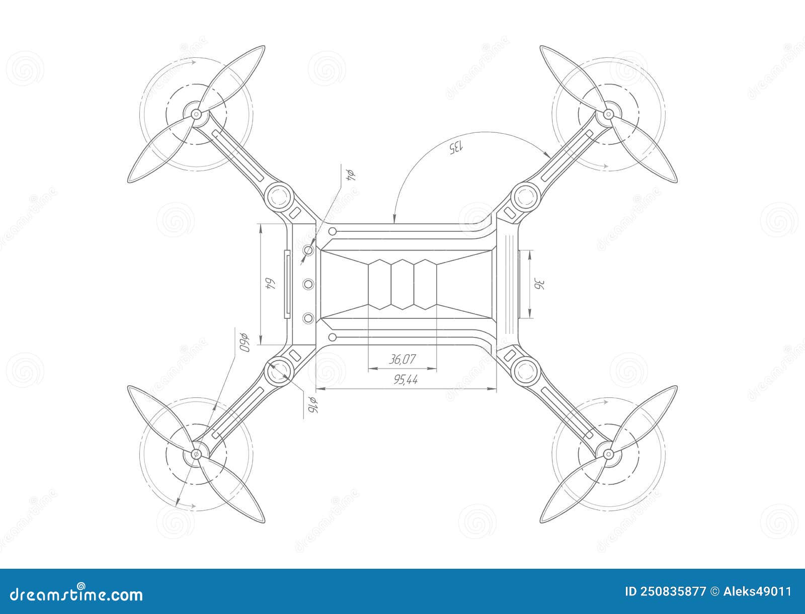Flying Robot Outline.Aircraft Technical Drawing.Drone Technological ... Flying Robot Outline.Aircraft Technical Drawing.Drone Technological ...
