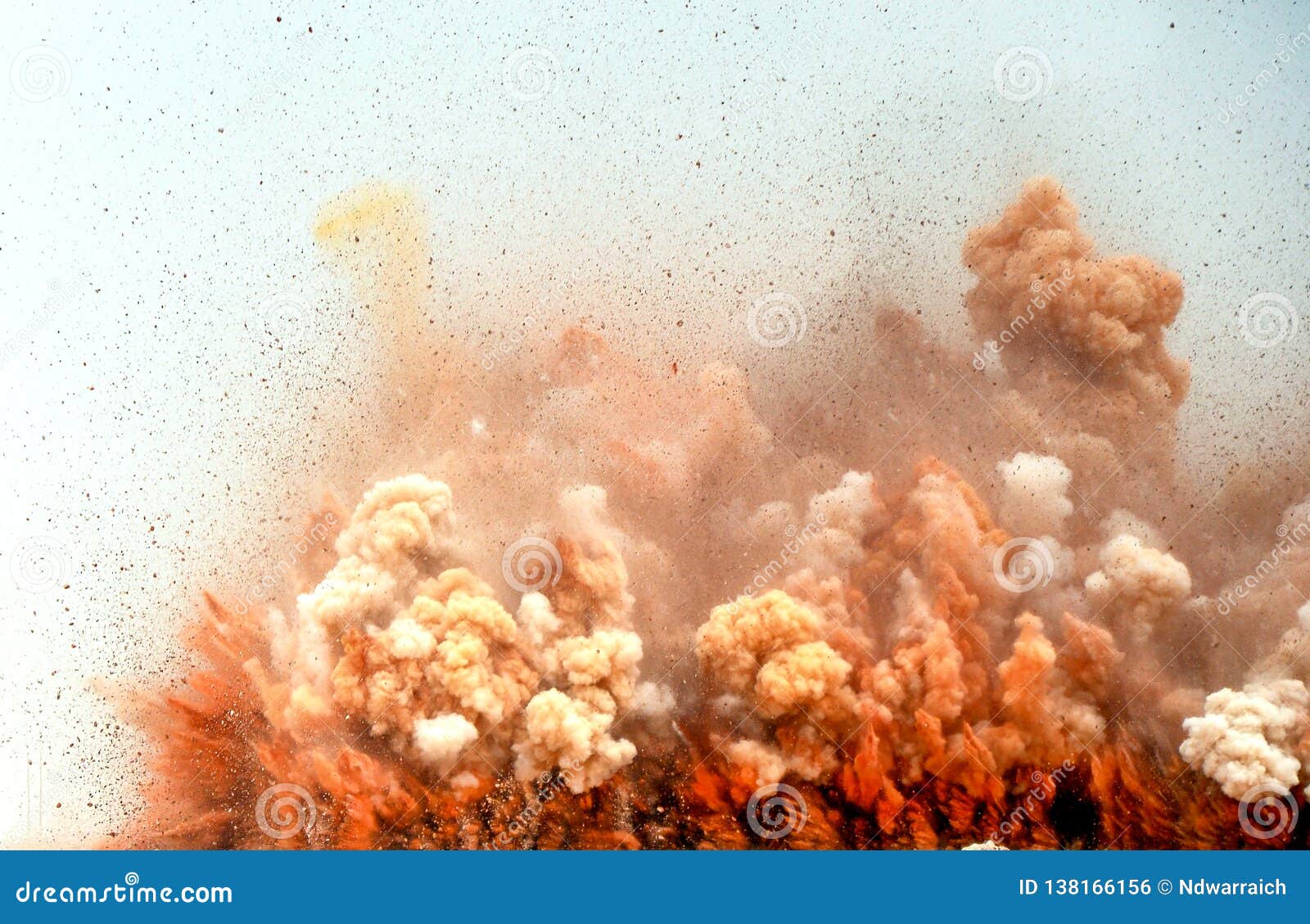 Flying Rock Particles Due To Pressure of Dynamite Stock Photo - Image ...