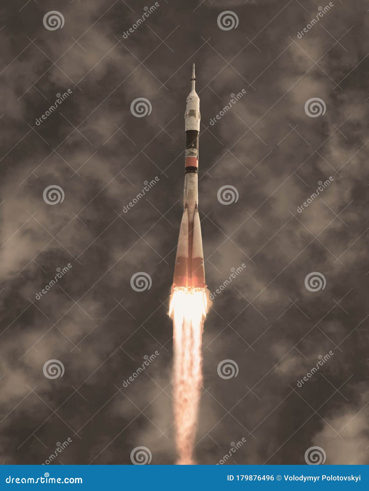 Flying Rocket. the Elements of this Image Furnished by NASA Stock Photo ...