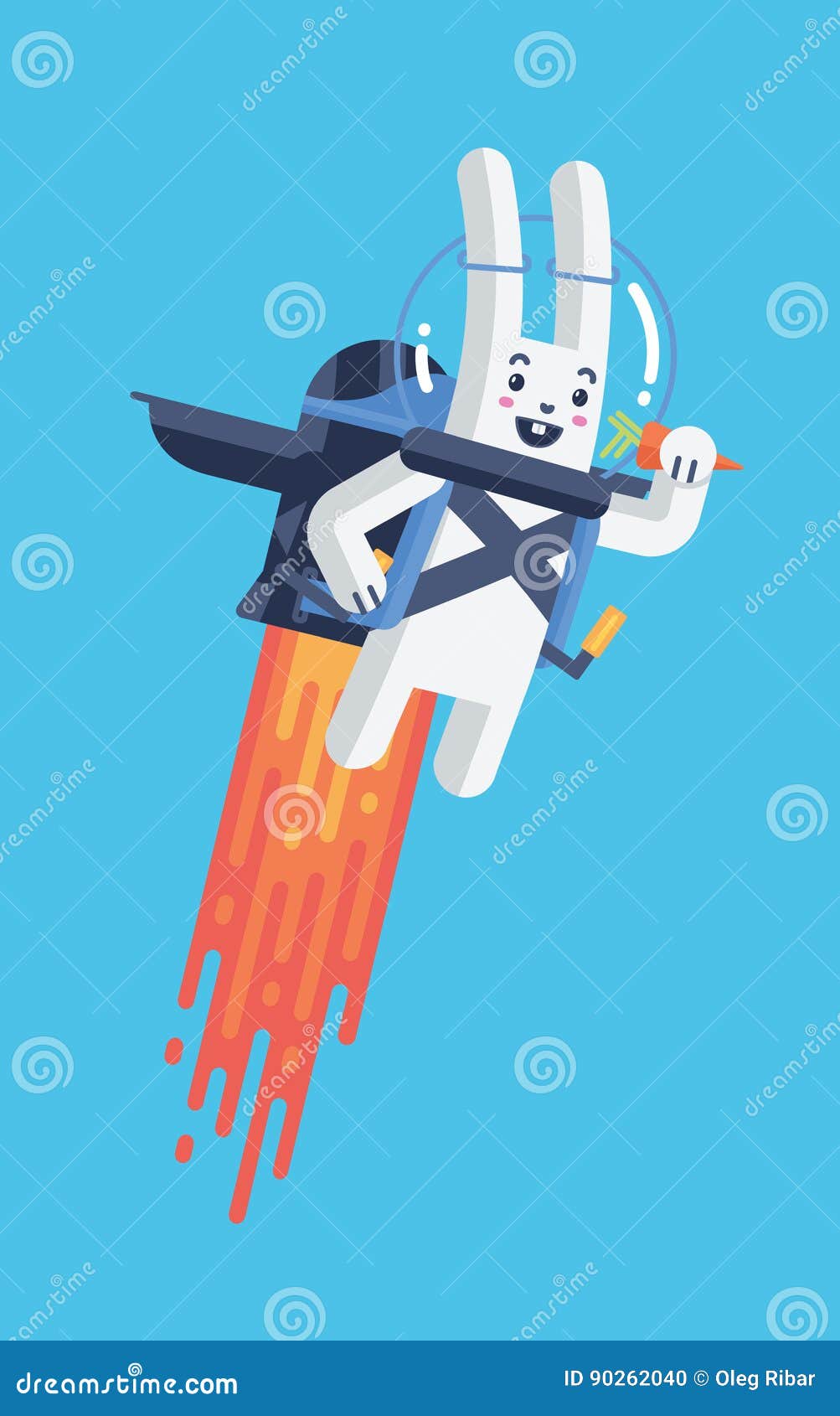 Jetpack Launching Fire Flame Futuristic Device For Flying Front Side ...