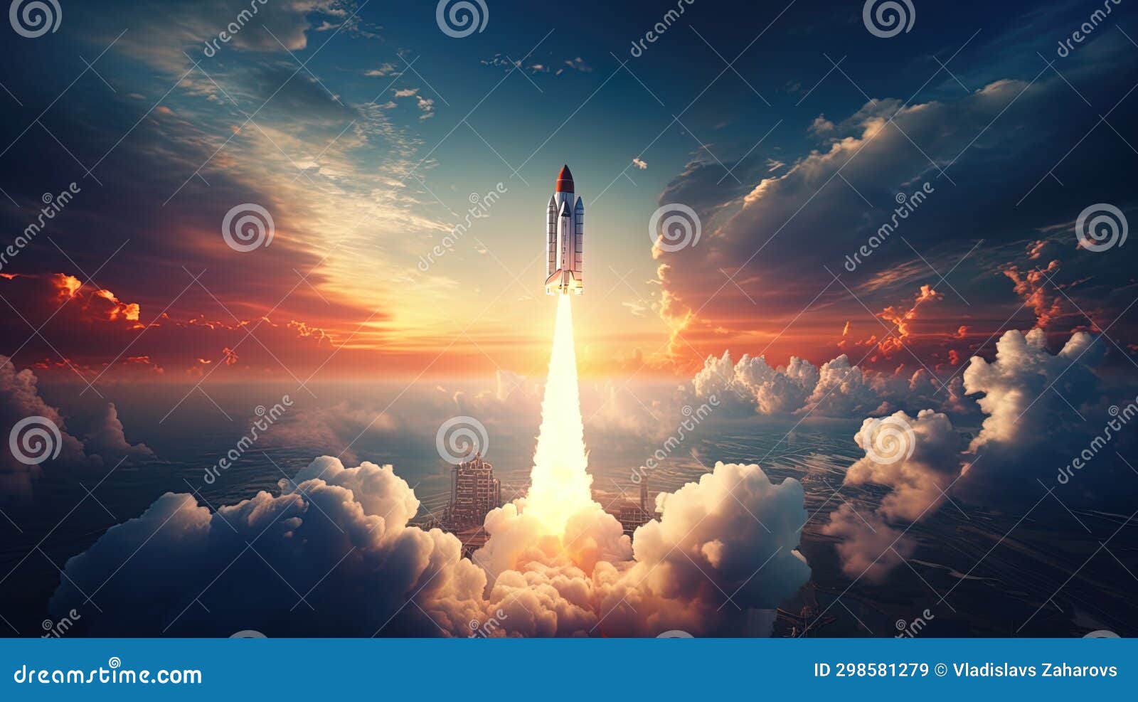 A Flying Rocket: a Rocket Flying into Space Can Represent Ambitions and ...