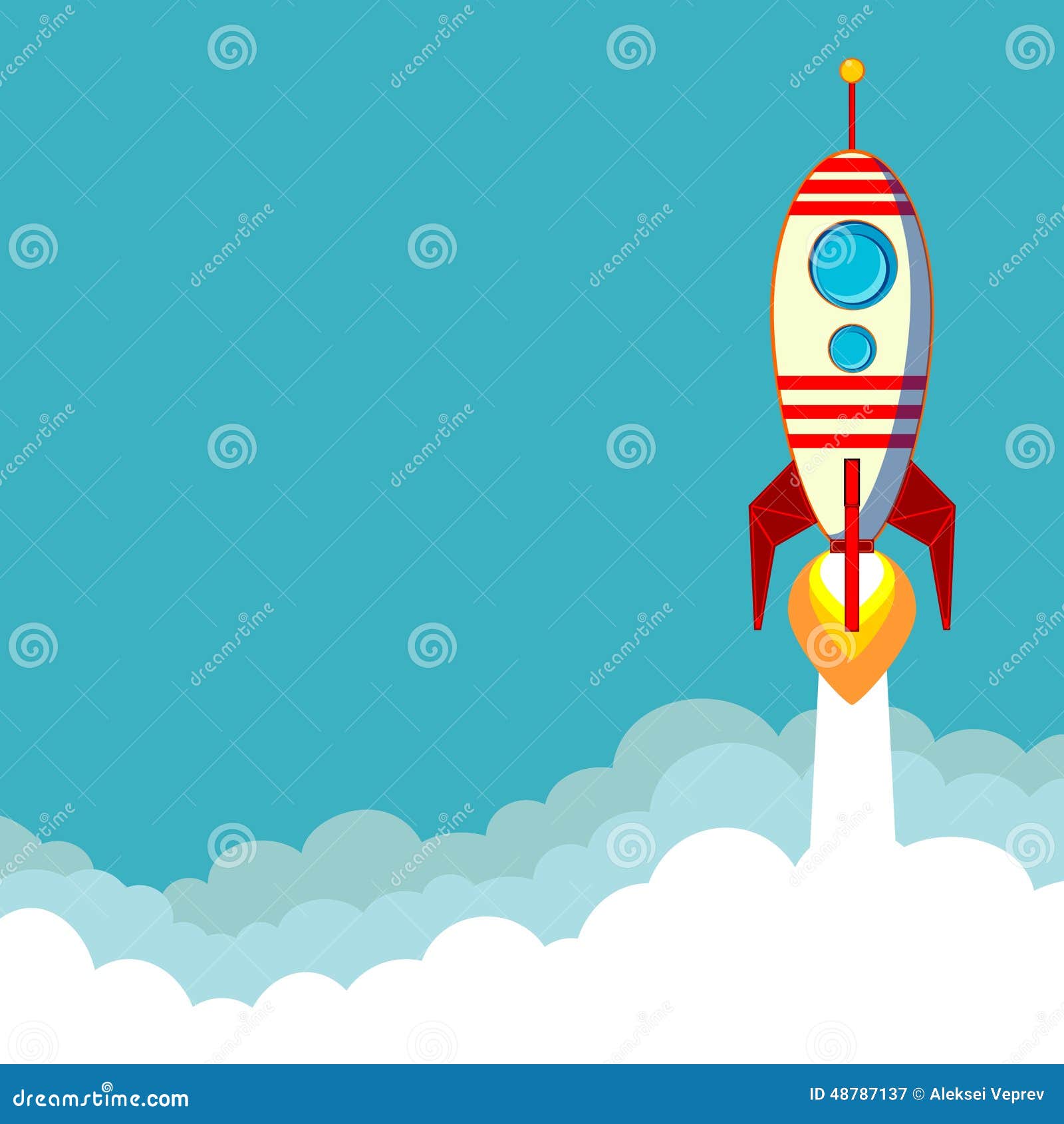 Man Flying With A Rocket To The Stars As Symbol Of Personal Growth And ...