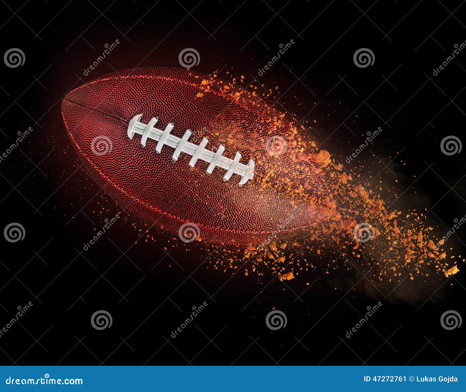 Flying Rugby Ball with Dirt Stock Illustration - Illustration of fiery ...