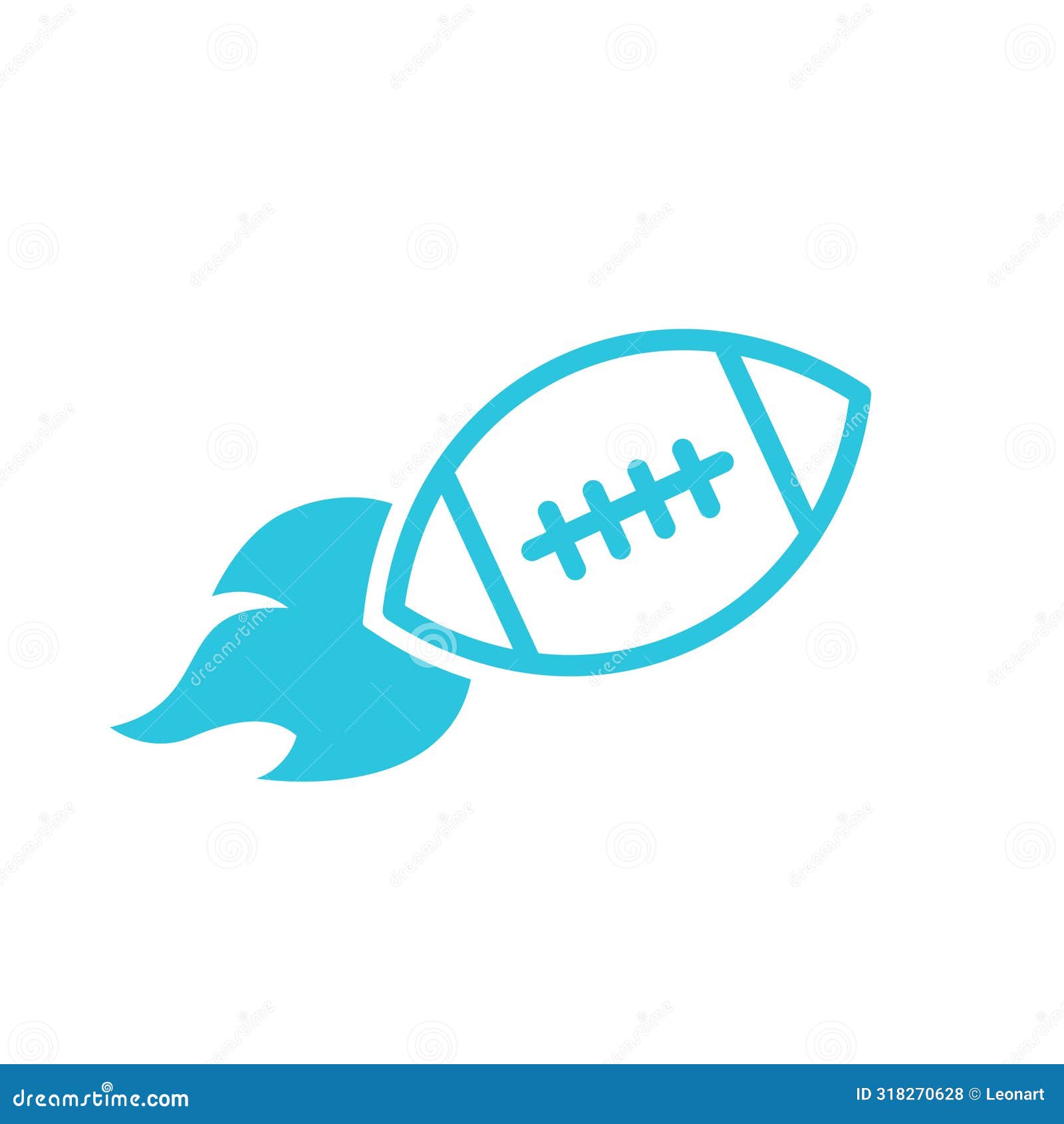 Flying Rugby Ball Icon Isolated on White Background. Stock Vector ...