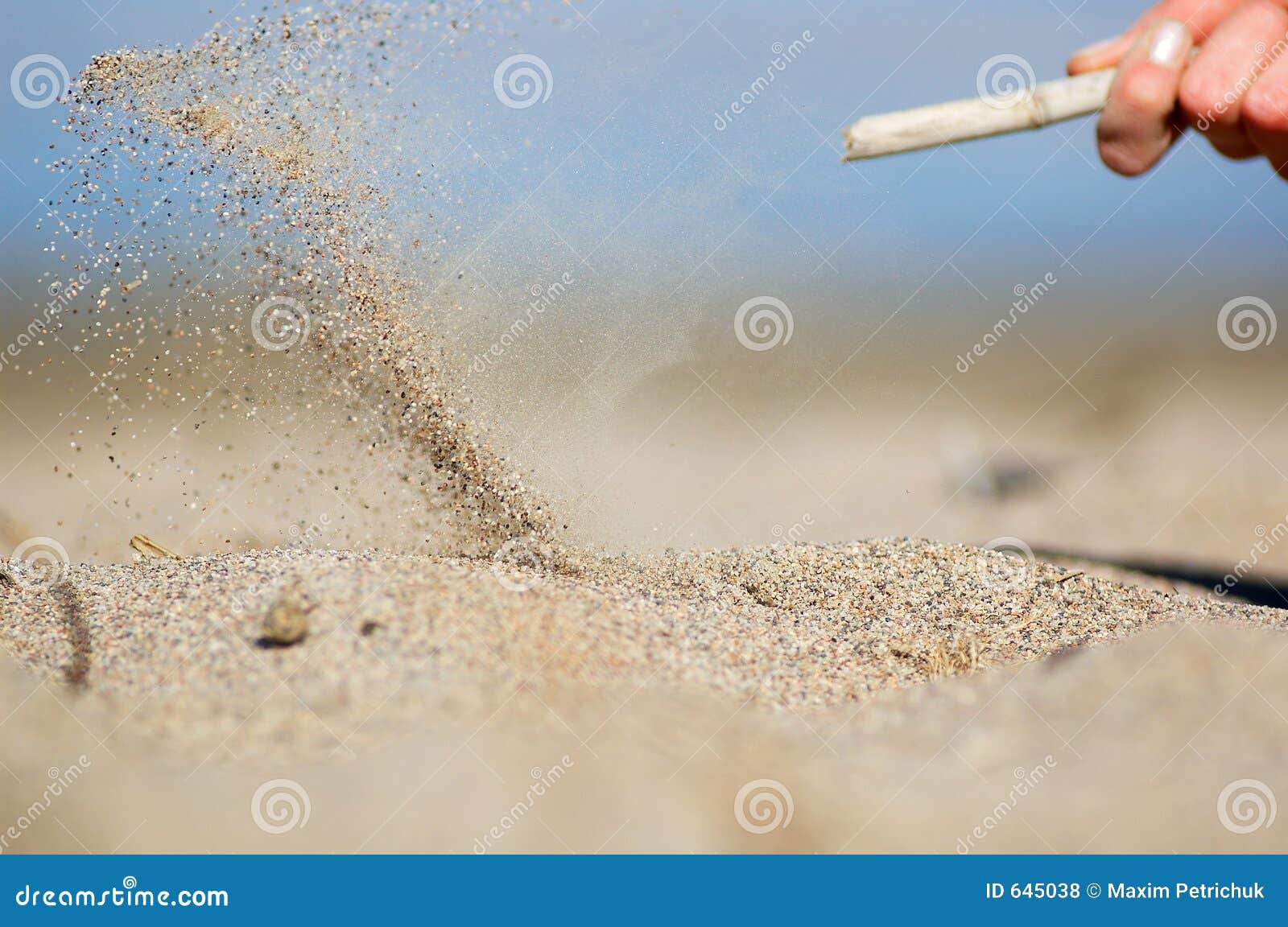 Flying sand stock photo. Image of beach, stick, summer - 645038