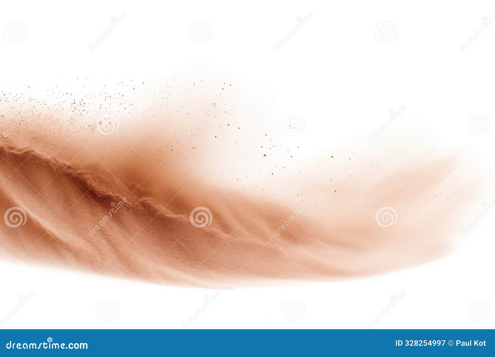 Flying Sand Dust Cloud Small Particles in Sandstorm, Isolated on White ...