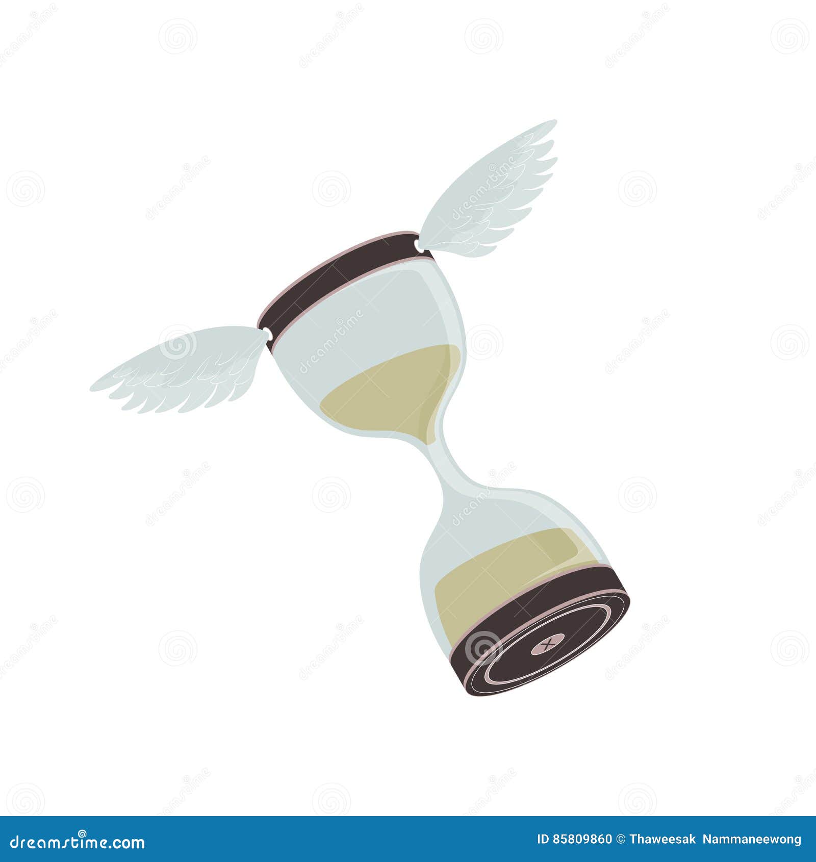 Flying Sandclock Hourglass and Time Stock Vector - Illustration of ...