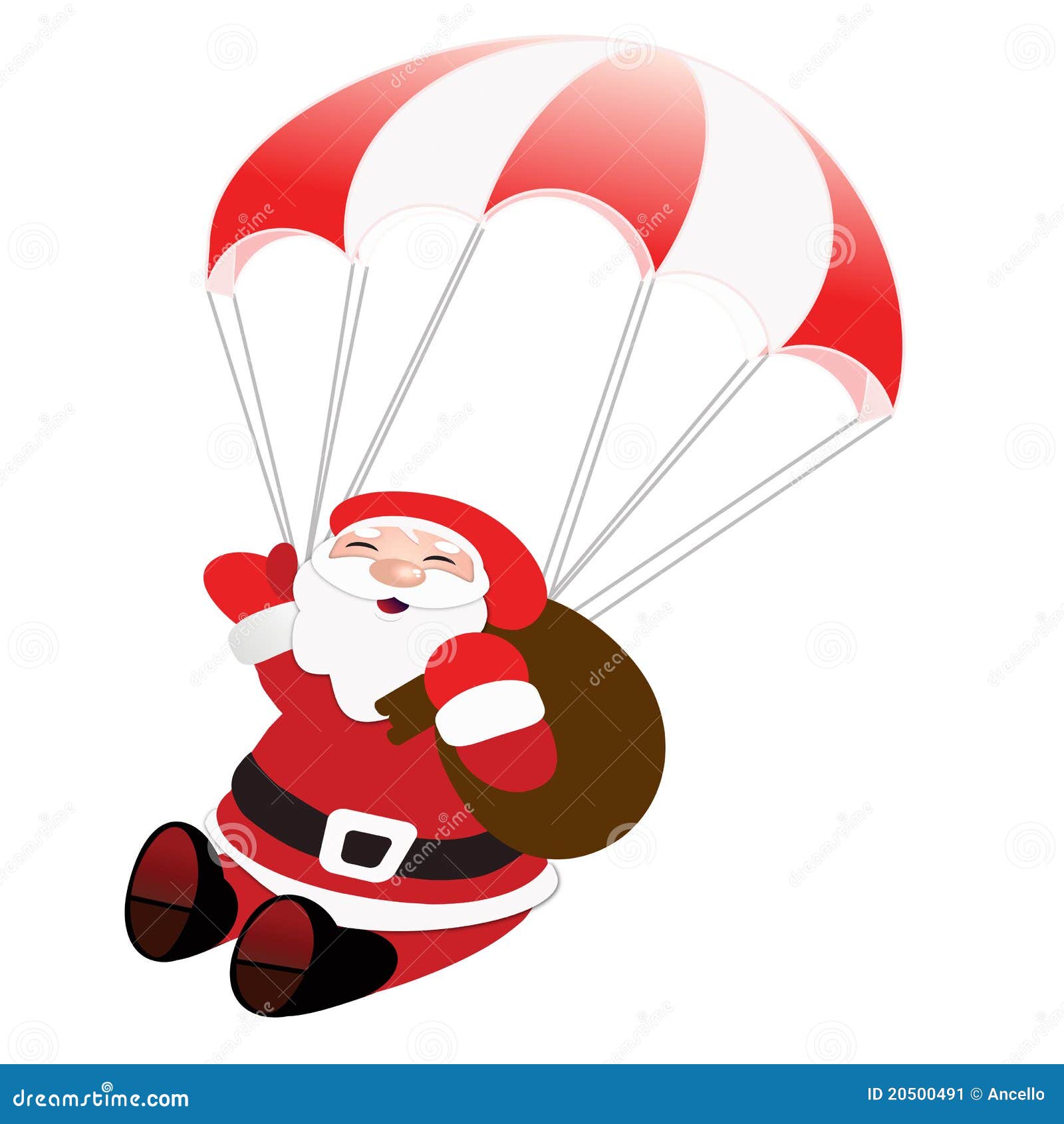 Flying santa stock illustration. Illustration of caning - 20500491