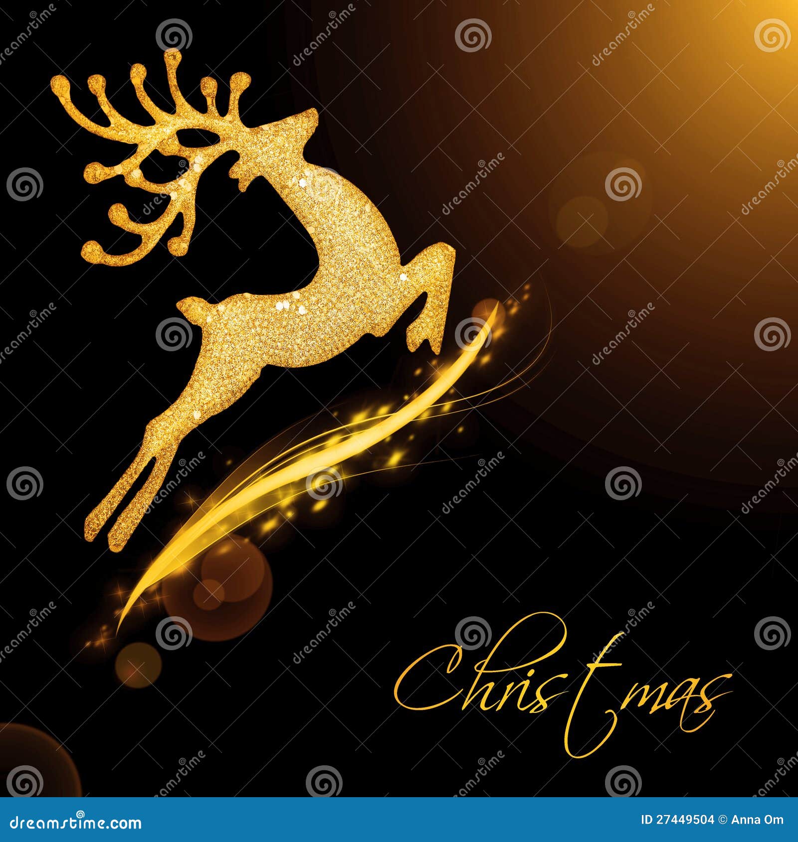 Flying Santa s reindeer stock photo. Image of isolated - 27449504