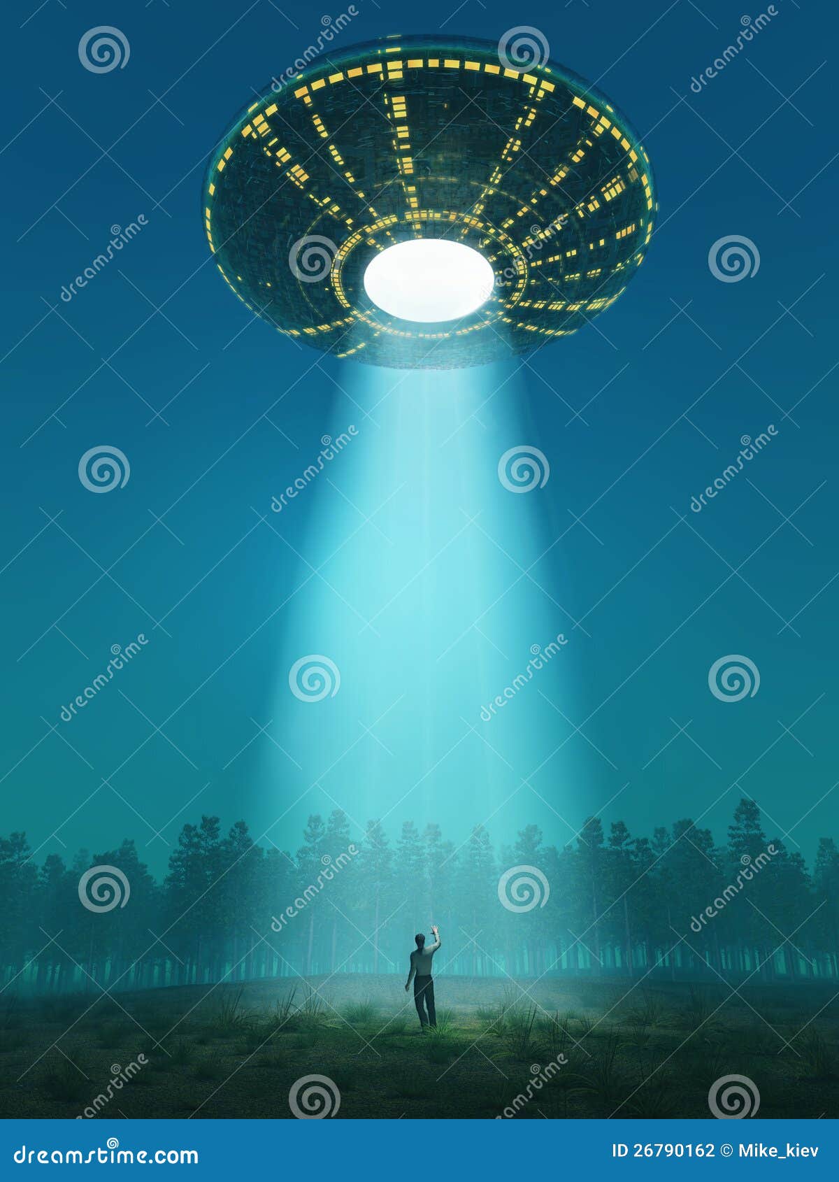 Flying Saucer - UFO - Vector Linear Illustration For Coloring. Outline ...