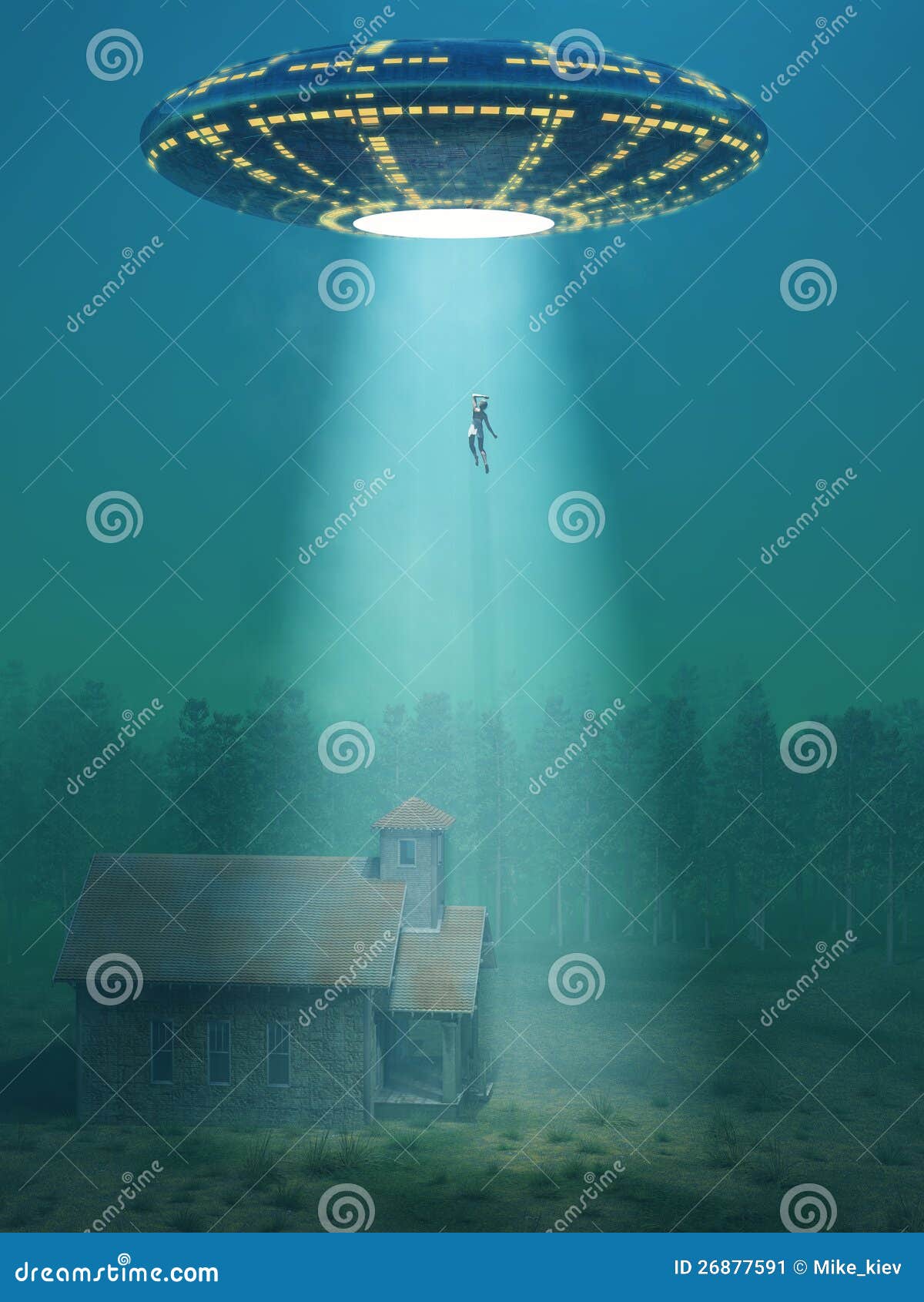 Flying Saucer - UFO - Vector Linear Illustration For Coloring. Outline ...