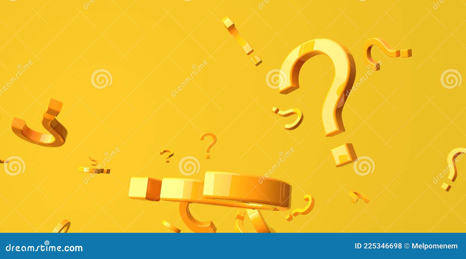 Flying Scattered Question Marks - 3D Render Stock Illustration ...