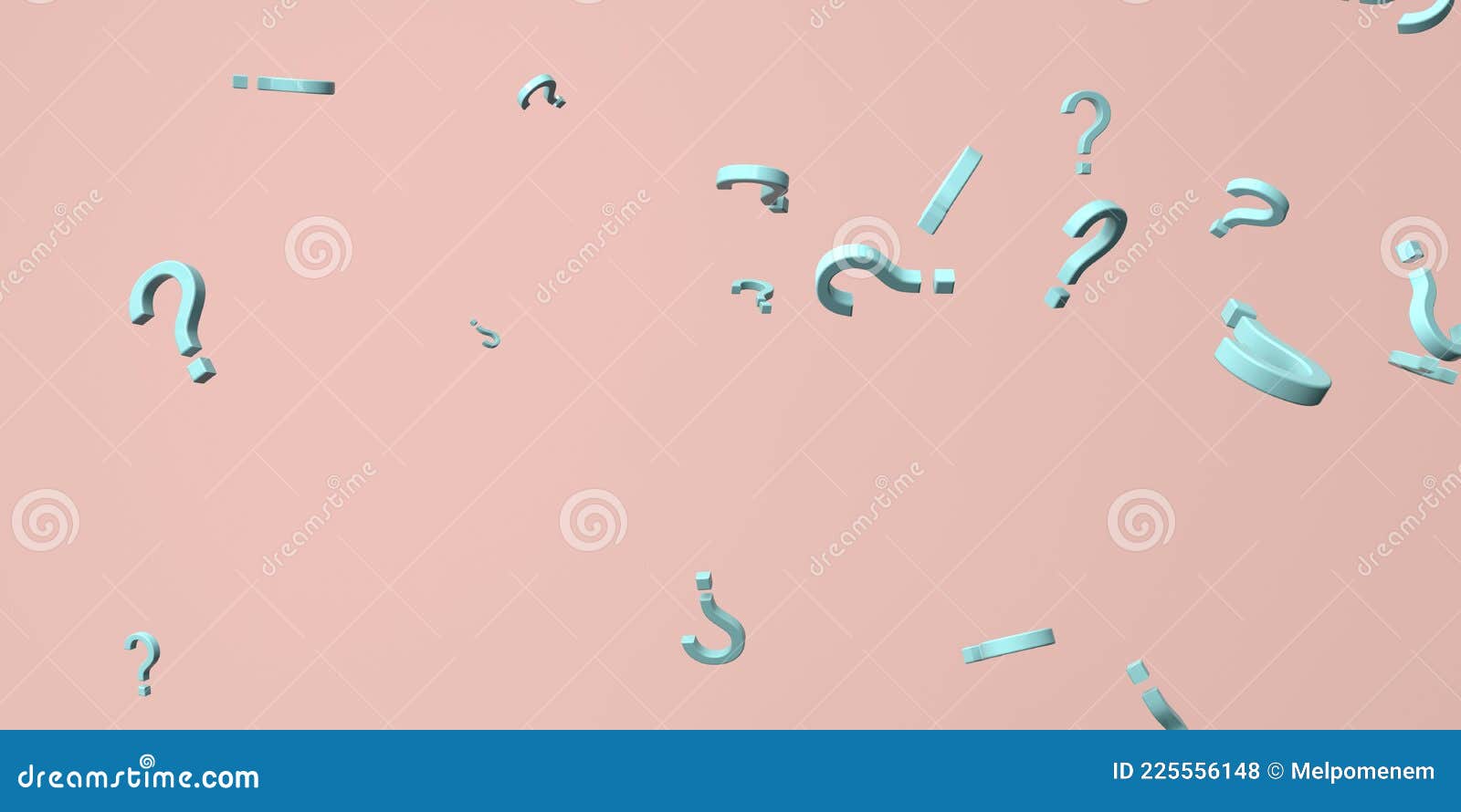 Flying Scattered Question Marks - 3D Render Stock Illustration ...