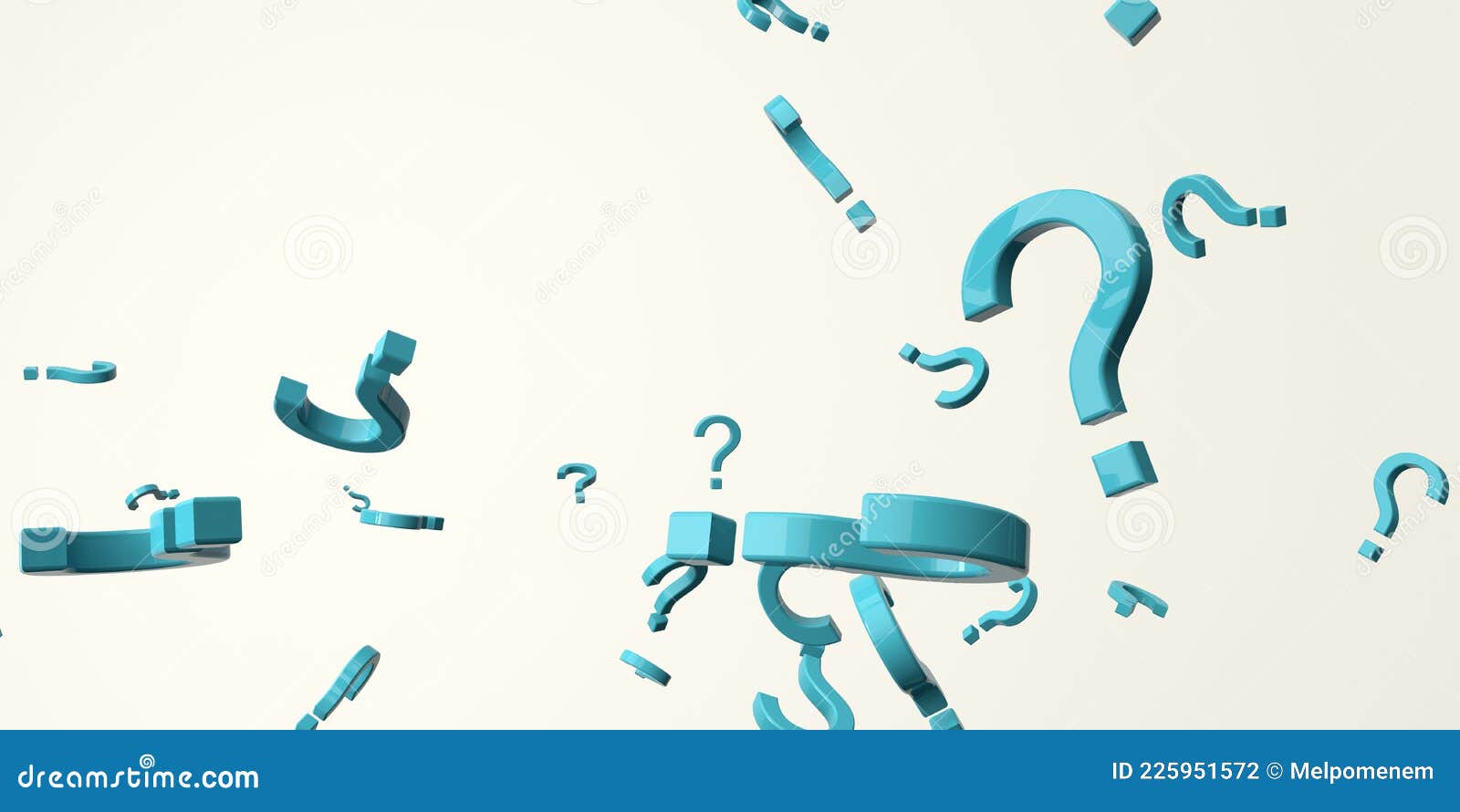 Flying Scattered Question Marks - 3D Render Stock Illustration ...