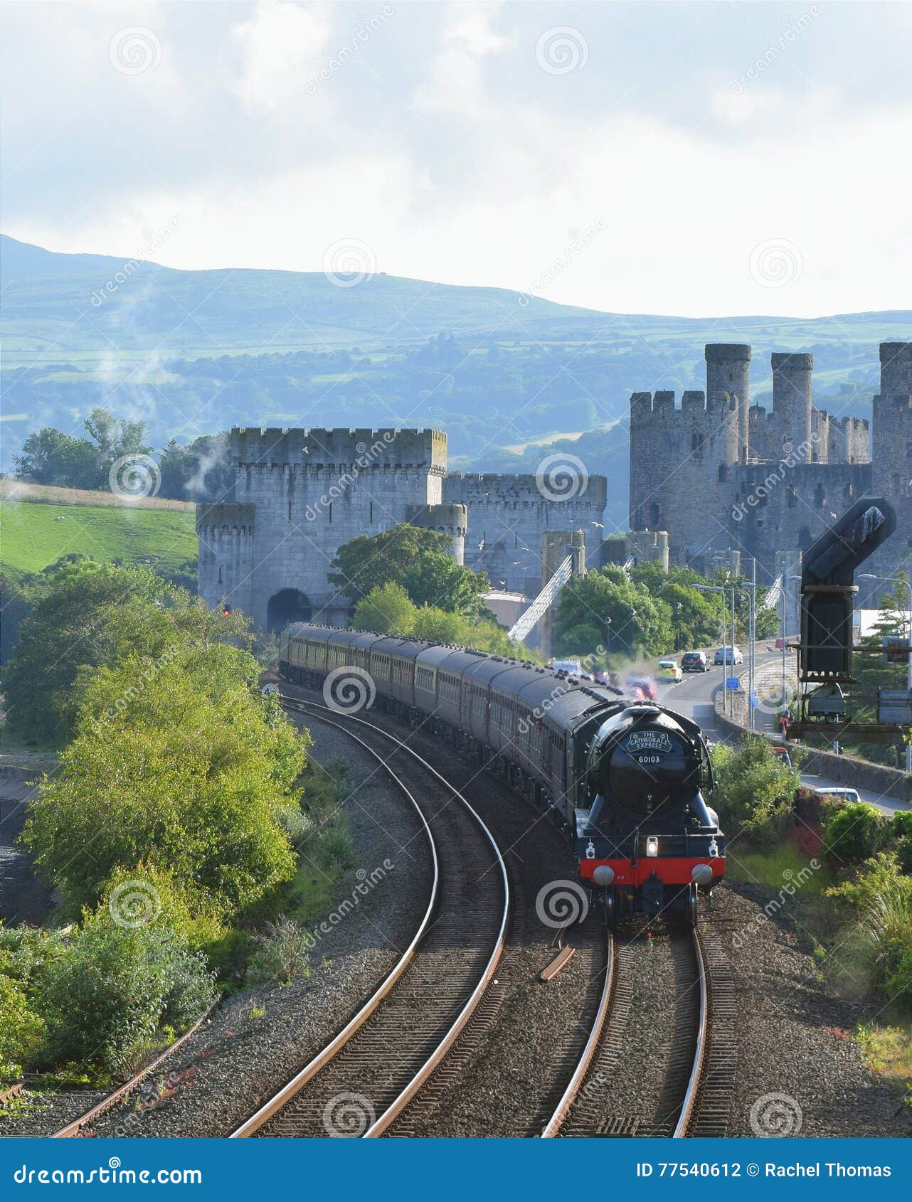 Flying Scotsman Train and Conwy Castle Editorial Photography - Image of ...