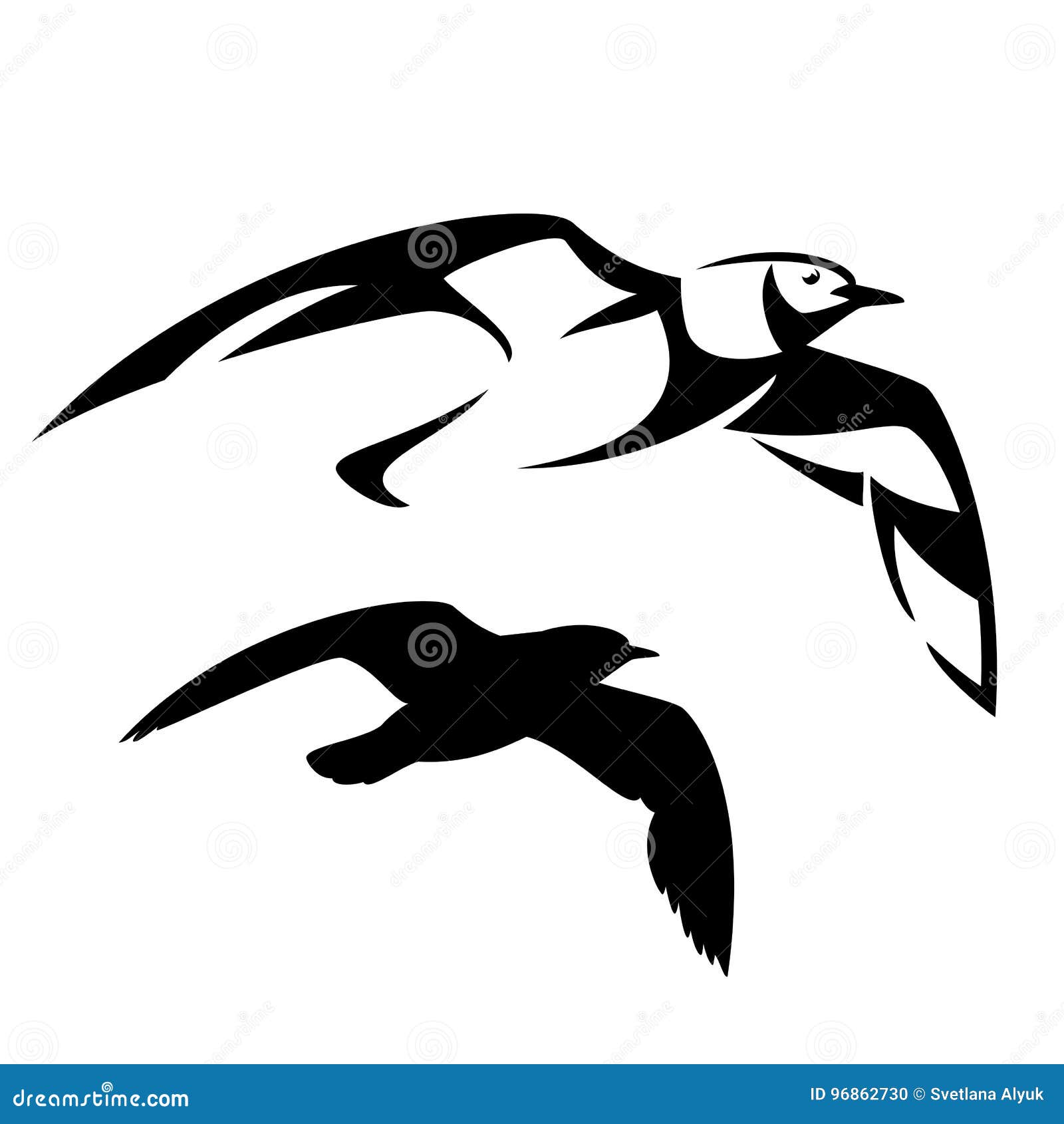 Flying Seagull Vector Design Stock Vector - Illustration of white ...