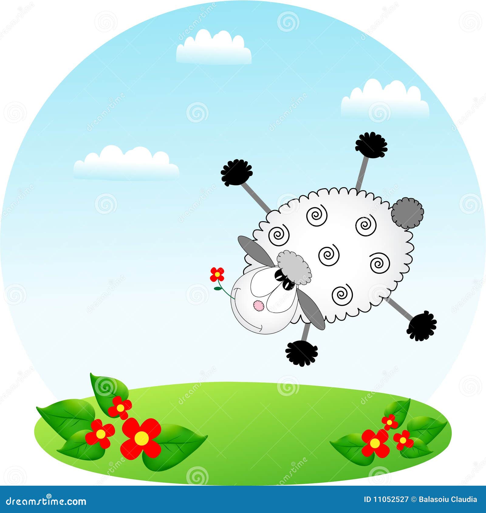Flying sheep stock illustration. Illustration of funny - 11052527