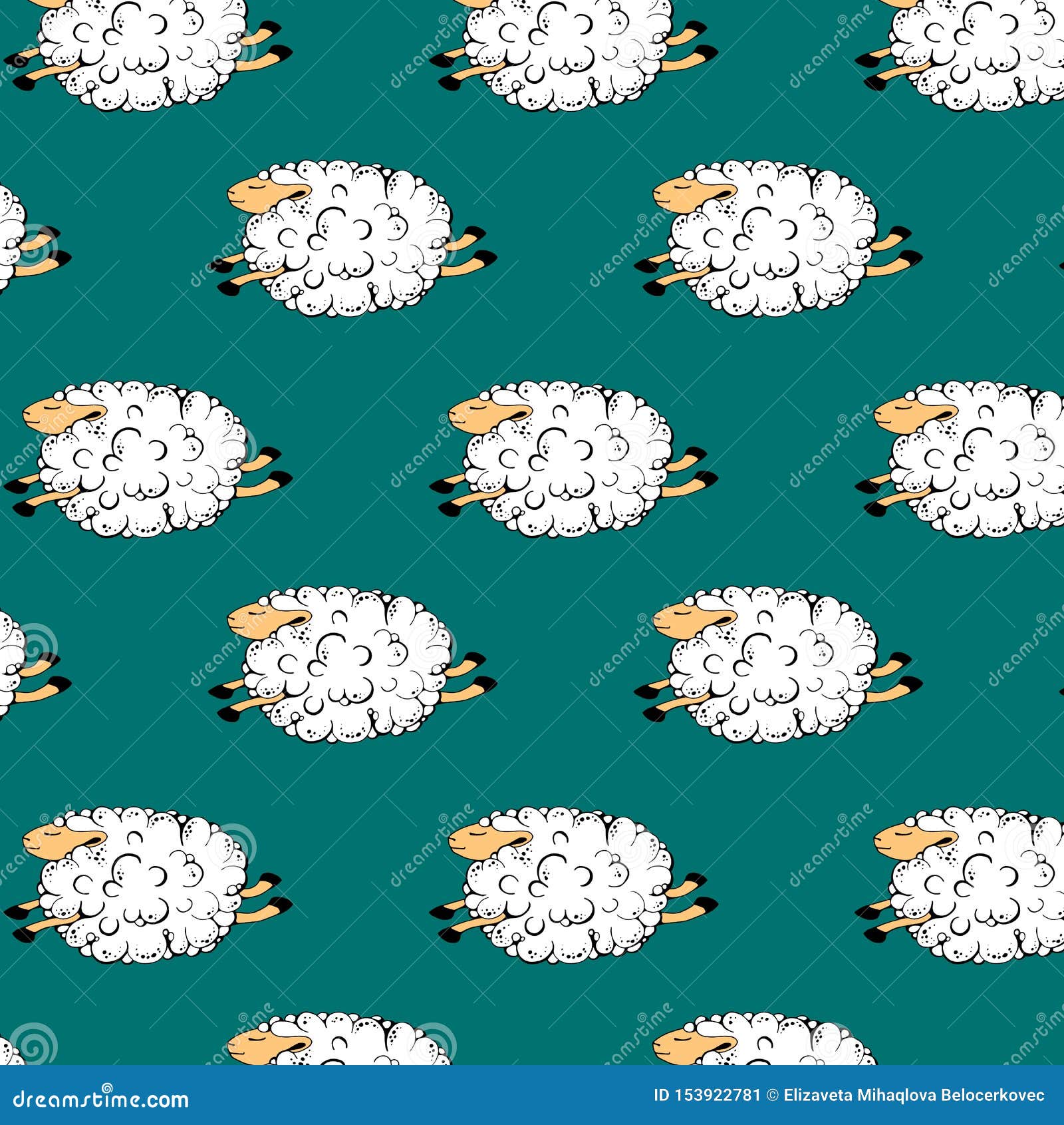 Flying Sheep on a Green Background. Dancing Sheep. Soaring Sheep ...