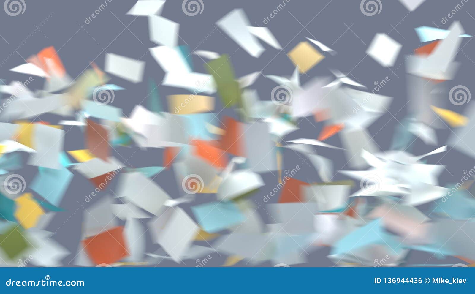 Flying Sheets of Colored Paper Stock Illustration - Illustration of ...