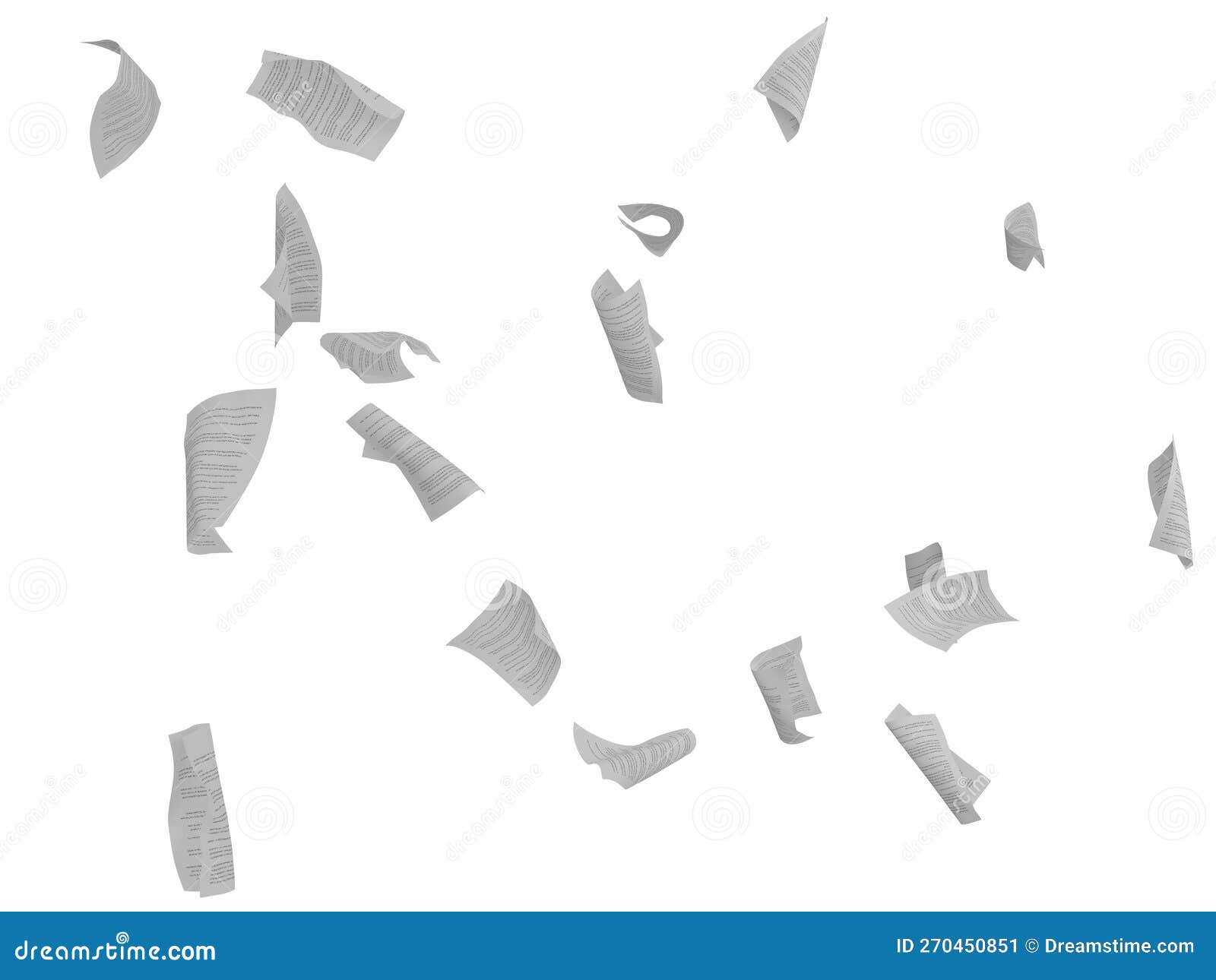Flying Sheets Of White Paper Swirling In The Air In A Whirlwind Stock ...