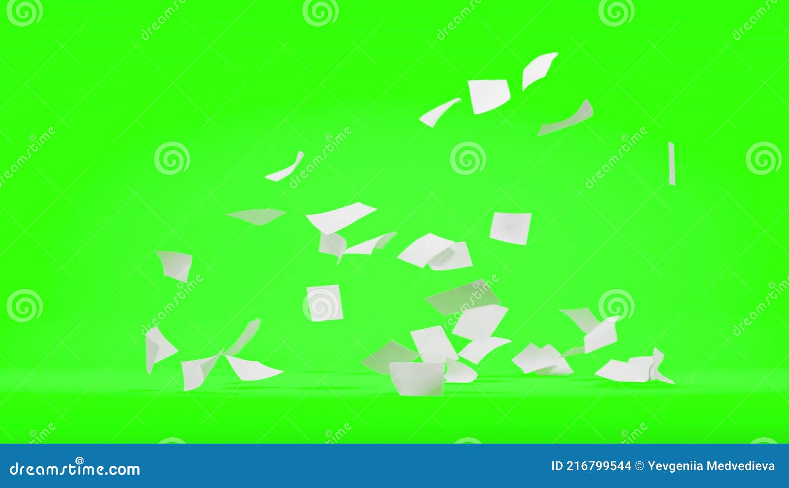 Flying Sheets Of White Paper Swirling In The Air In A Whirlwind Stock ...