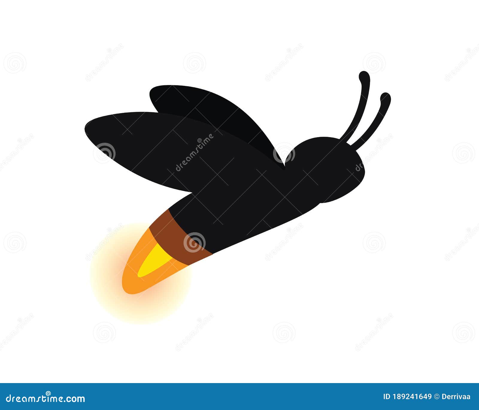 Detailed Firefly Cartoon Character With Flat Design And Line Art Black ...