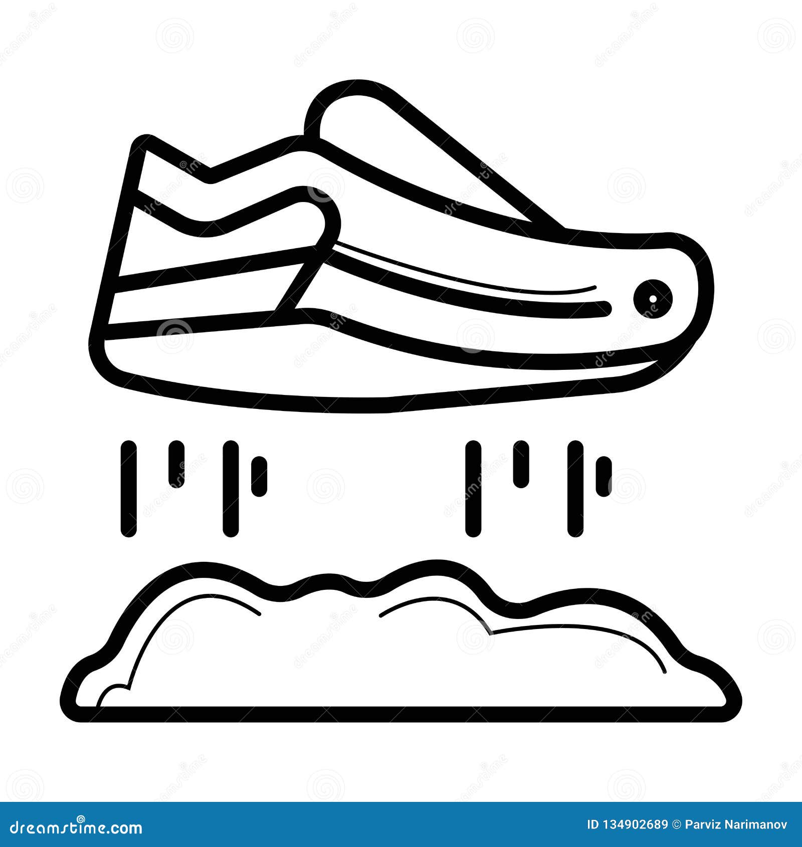 Flying shoe icon stock illustration. Illustration of flying - 134902689