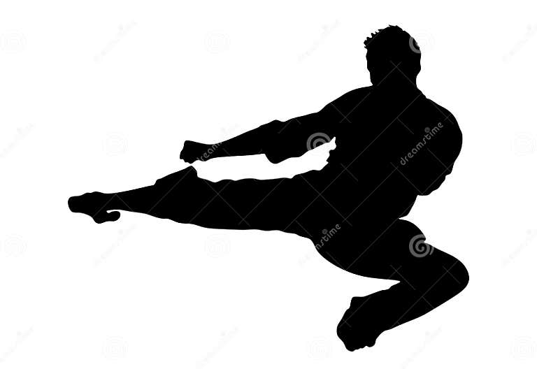 Flying Side Kick stock illustration. Illustration of fighter - 18631146