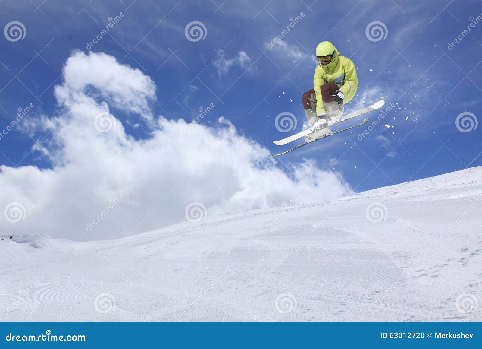 Flying Skier on Mountains. Extreme Sport Editorial Image - Image of ...