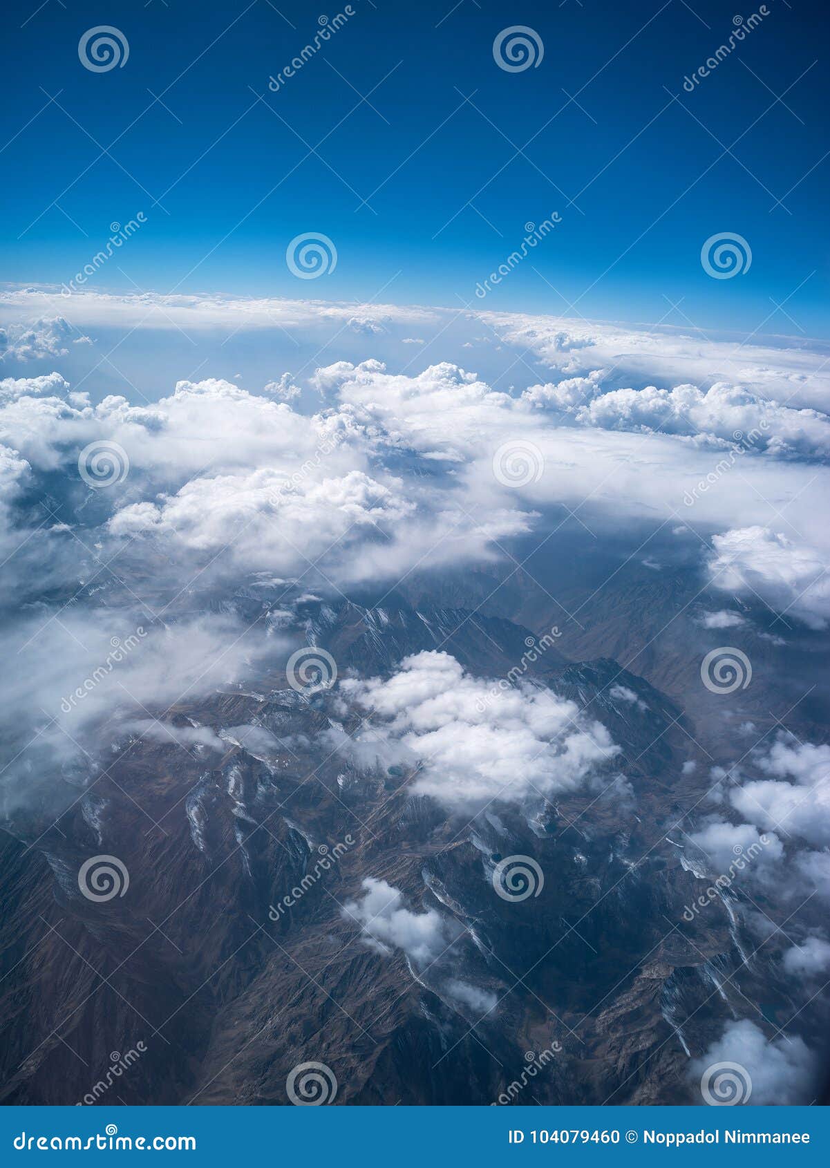 Flying on the Sky Over the Mountains Stock Photo - Image of clouds ...