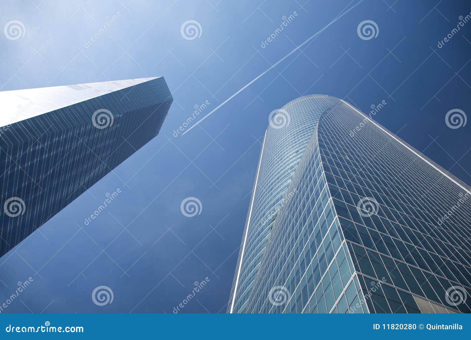 Flying between skyscrapers stock photo. Image of trail - 11820280