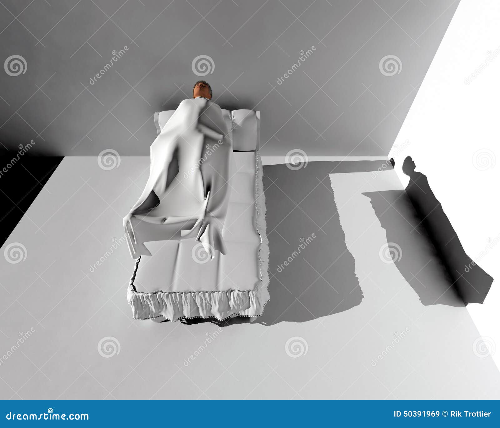 Flying while sleeping stock illustration. Illustration of nightmare ...