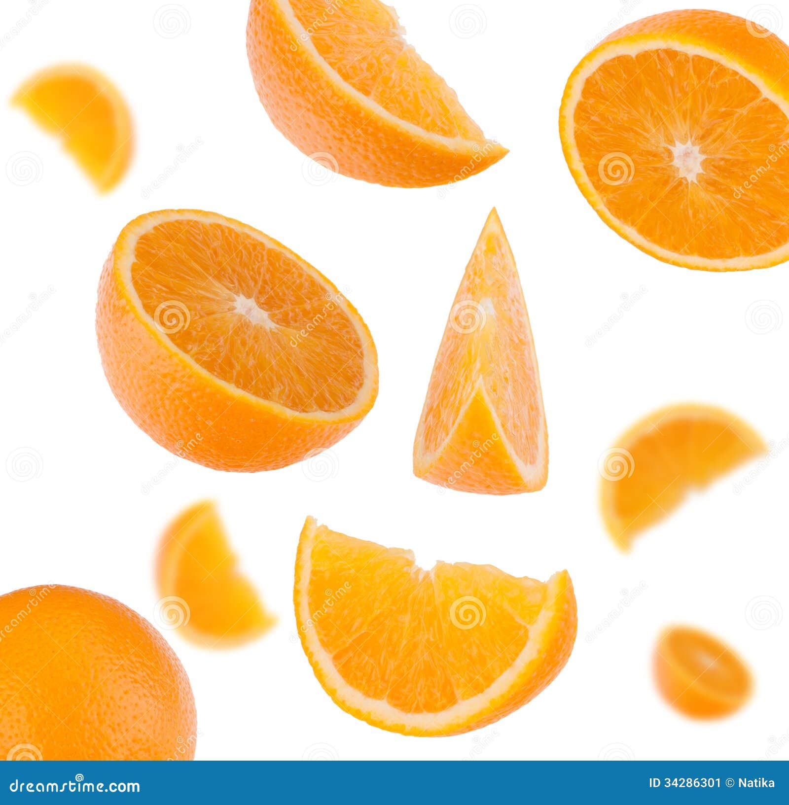 Flying Sliced Orange Fruit Segments Stock Image - Image of healthy ...